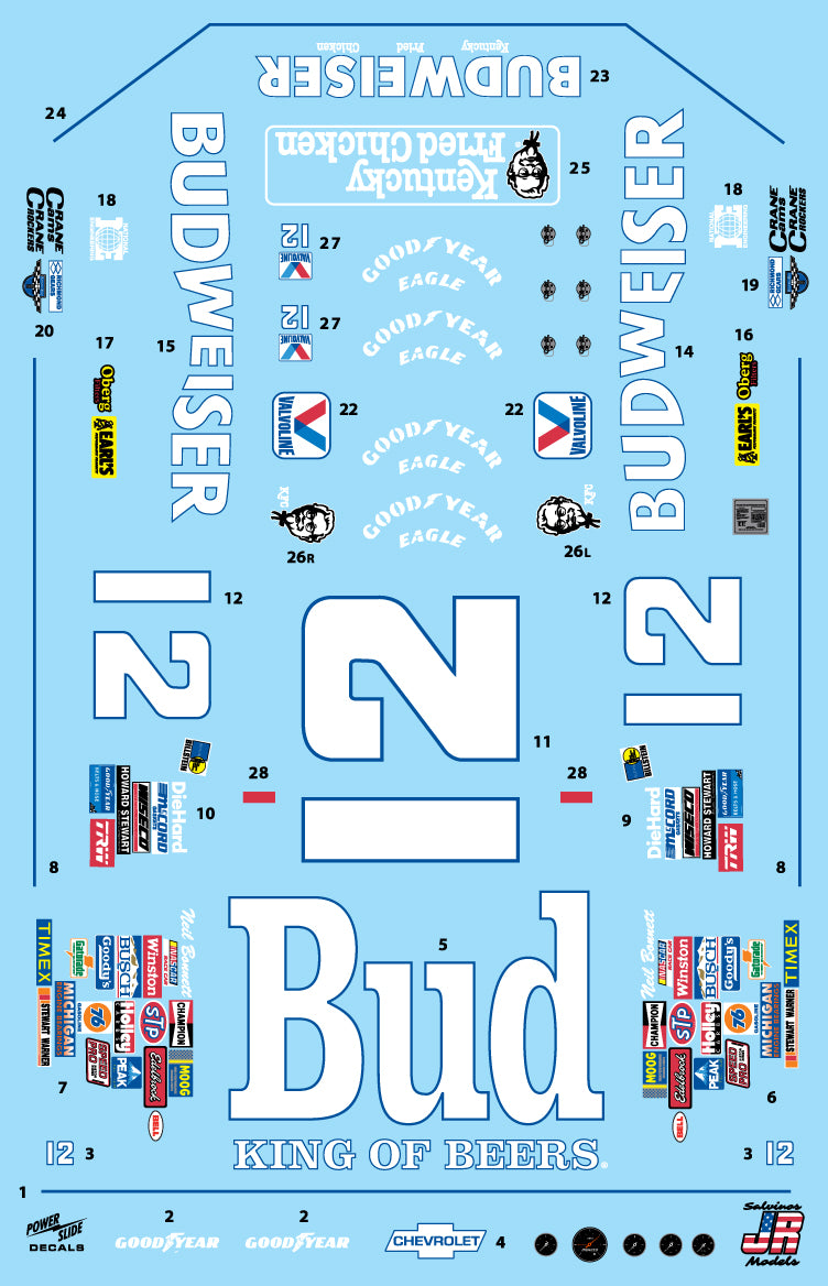 Decals Only -Neil Bonnet Junior Johnson Racing 1986 Monte Carlo JJMC19 ...