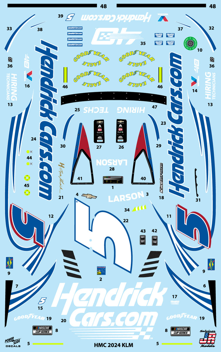 Decals Only -Kyle Larson 2024 Martinsville HMC2024KLM A&B – Salvinos JR ...