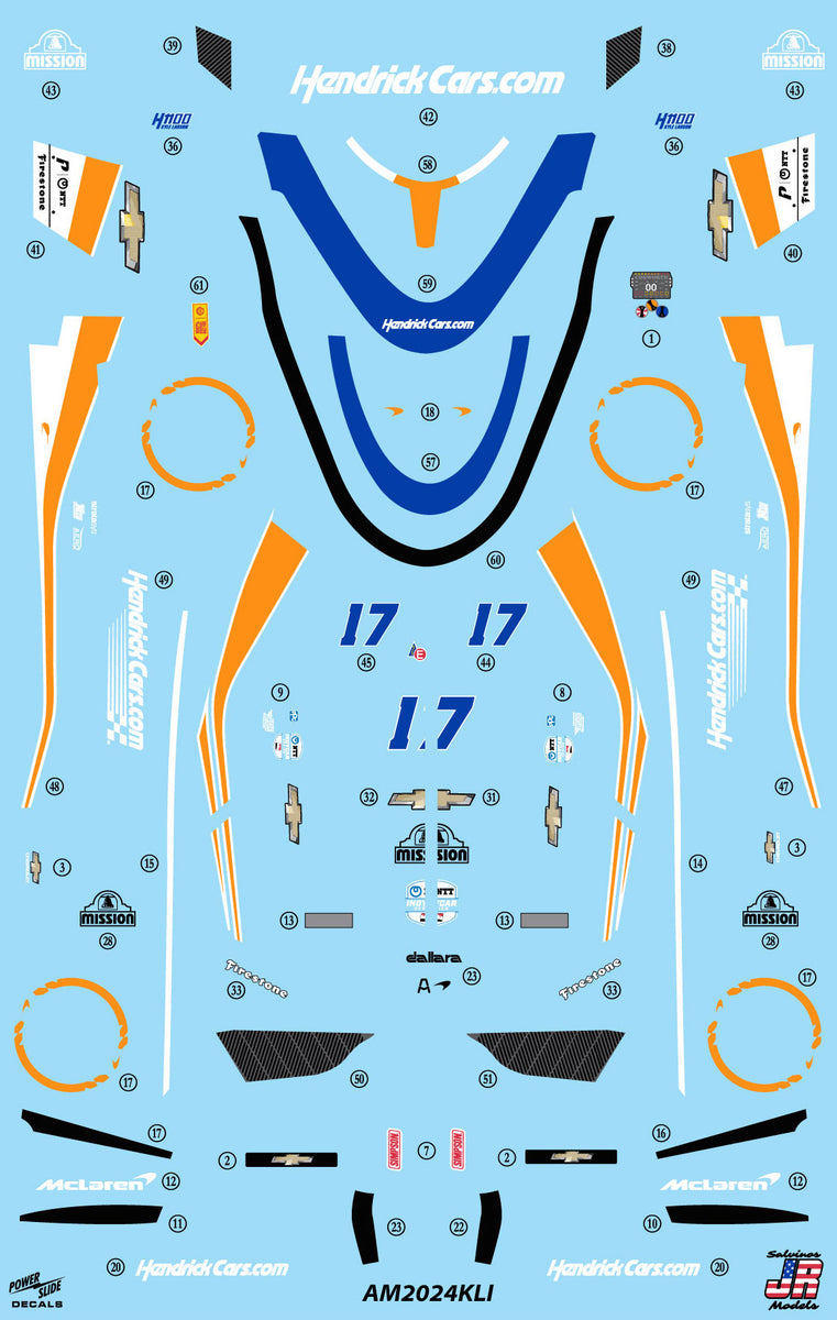 Decals Only - Kyle Larson 2024 IndyCar Decals – Salvinos JR Models